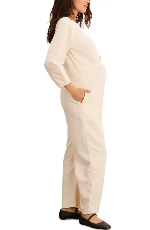 Hatch Drapey Denim Easy-nurse Jumpsuit