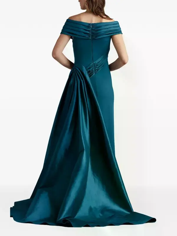 Tadashi Shoji Pleated Off-shoulder Maxi Dress - Blue