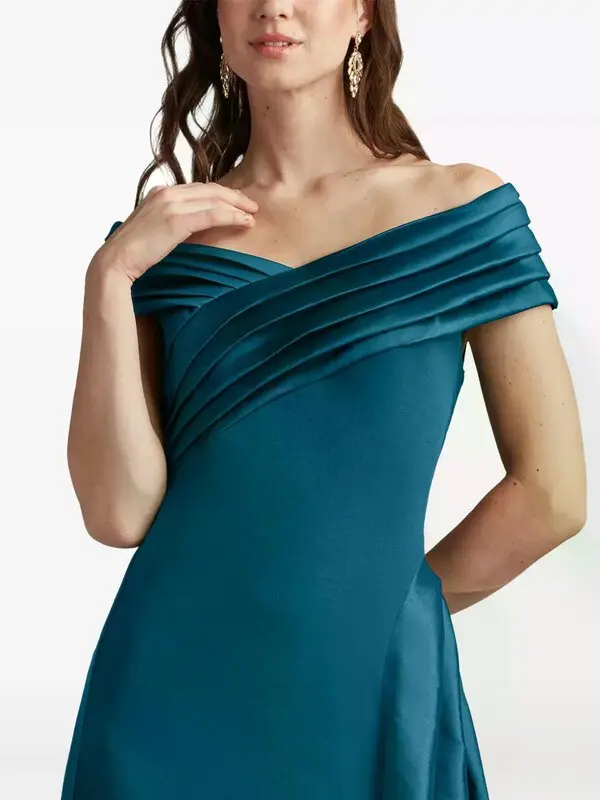 Tadashi Shoji Pleated Off-shoulder Maxi Dress - Blue