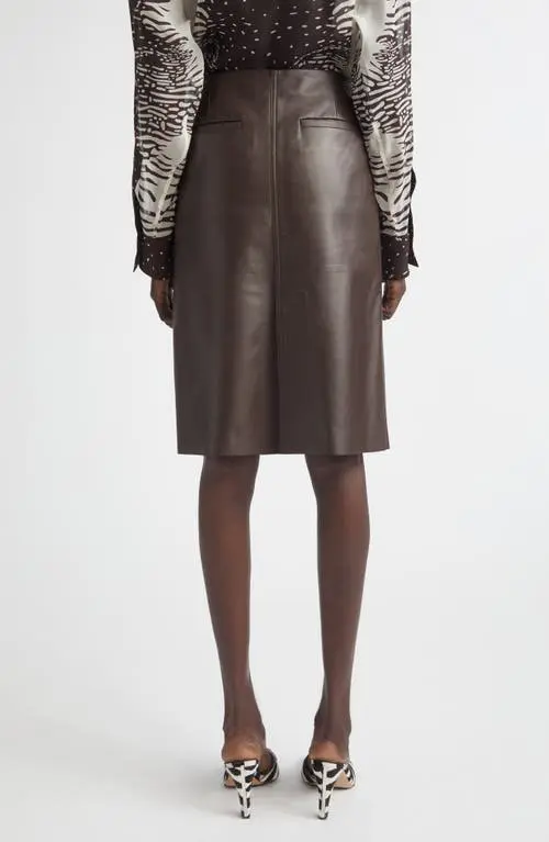 FERRAGAMO Lambskin Leather Pencil Skirt
