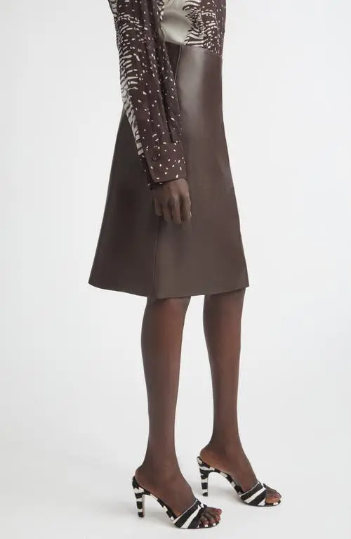FERRAGAMO Lambskin Leather Pencil Skirt