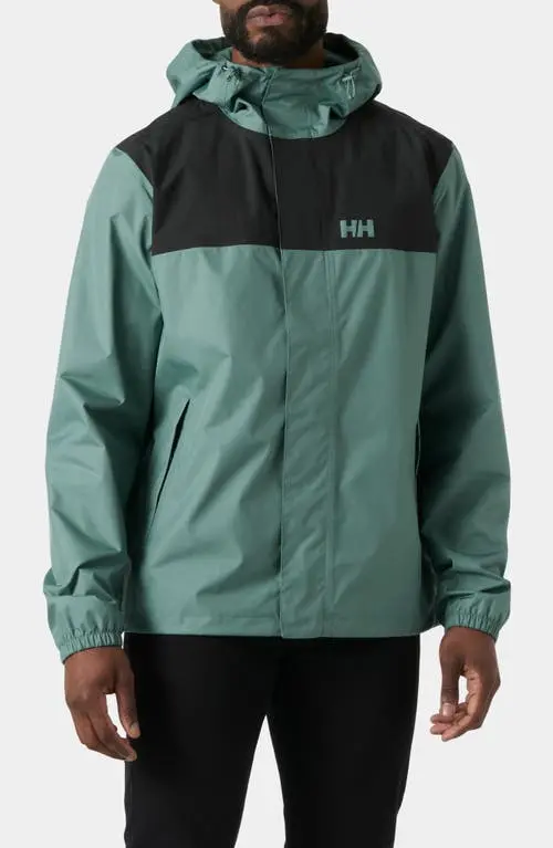 Helly Hansen Waterproof Hooded Rain Jacket - Opal Green