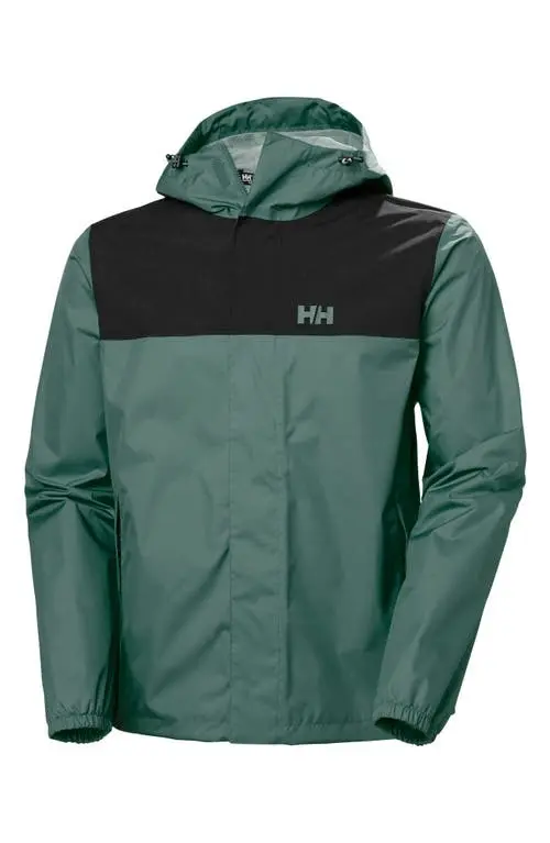 Helly Hansen Waterproof Hooded Rain Jacket - Opal Green