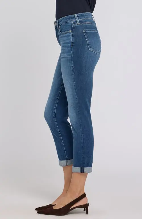 NYDJ Sheri Cuffed Ankle Crop Slim Leg Jeans - Opera Blue