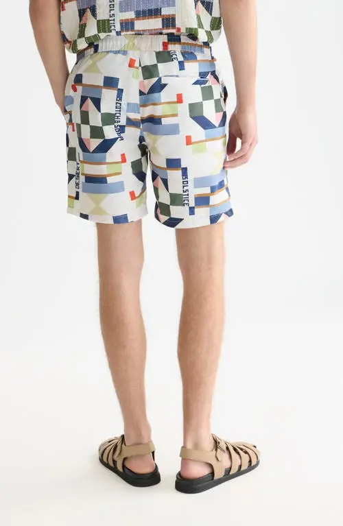 Scotch & Soda Patchwork Print Swim Trunks