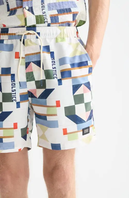 Scotch & Soda Patchwork Print Swim Trunks