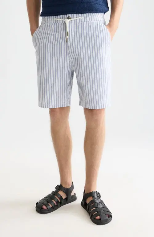Scotch & Soda Stretch Cotton & Linen Bermuda Shorts - Infinity Stripe