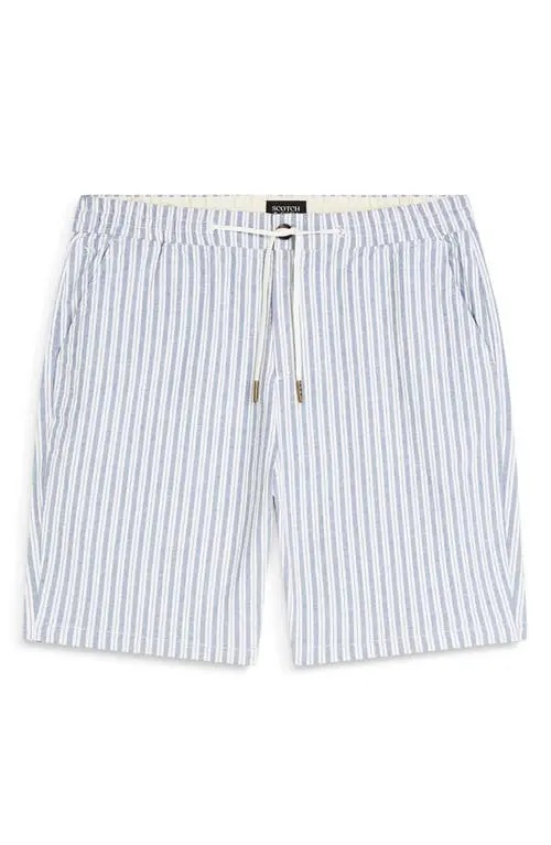 Scotch & Soda Stretch Cotton & Linen Bermuda Shorts - Infinity Stripe
