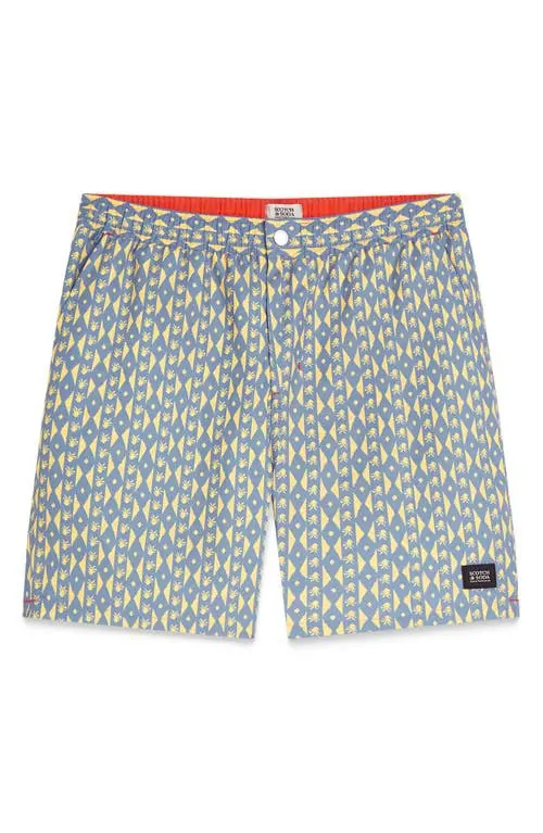 Scotch & Soda Printed Midlength Swim Trunks
