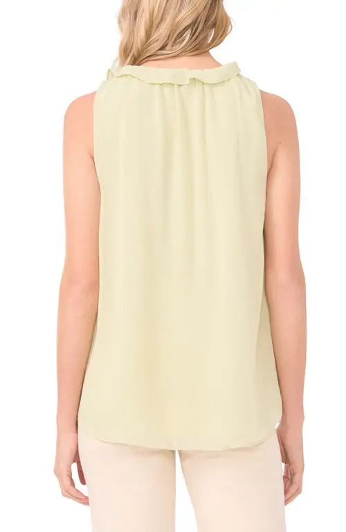 Vince Camuto Ruffle Sleeveless Top - Lily Green