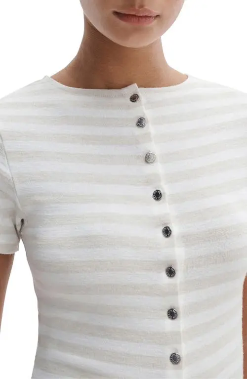 Rag & Bone Knit Stripe Button-up T-shirt