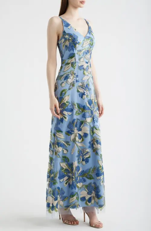 Eliza J Sequin Floral Mermaid Gown