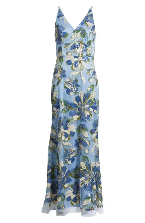 Eliza J Sequin Floral Mermaid Gown