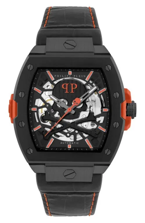 Philipp Plein The Skeleton 2.0 Strap Watch - Black