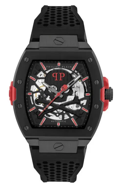 Philipp Plein The Skeleton 2.0 Strap Watch - Ip Black
