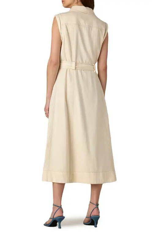 Wit & Wisdom Topstitch Sleeveless Midi Shirtdress