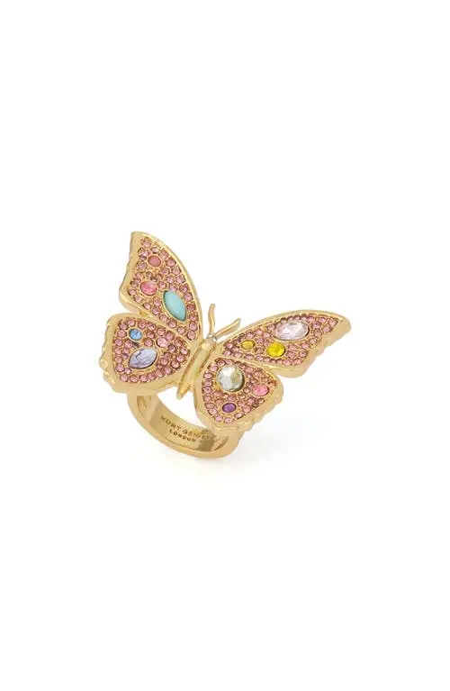 Kurt Geiger Butterfly Cocktail Ring - Gold/multi