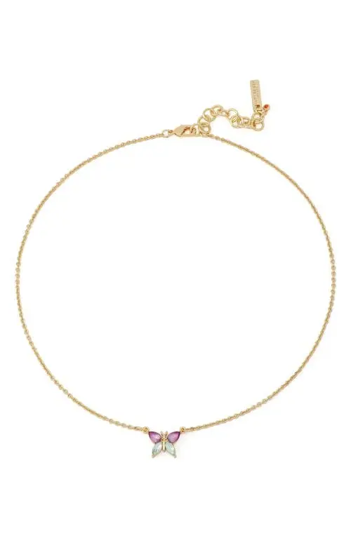 Kurt Geiger Butterfly Pendant Necklace - Pink