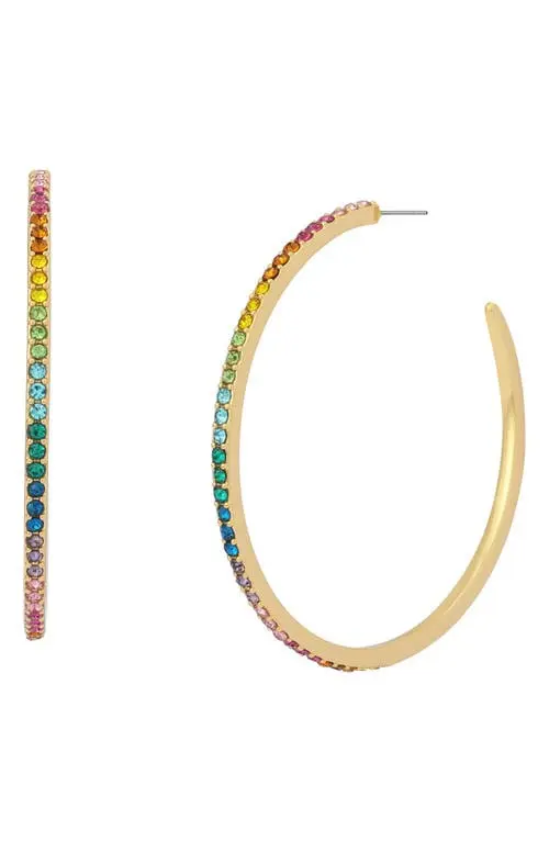 Kurt Geiger Large Pavé Hoop Earrings - Gold/multi