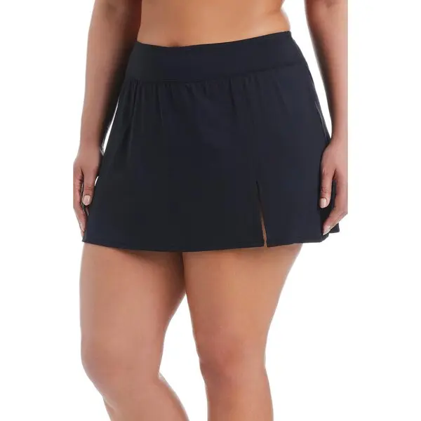 BLEU BY ROD BEATTIE High Waist Skirted Bikini Bottoms - Black