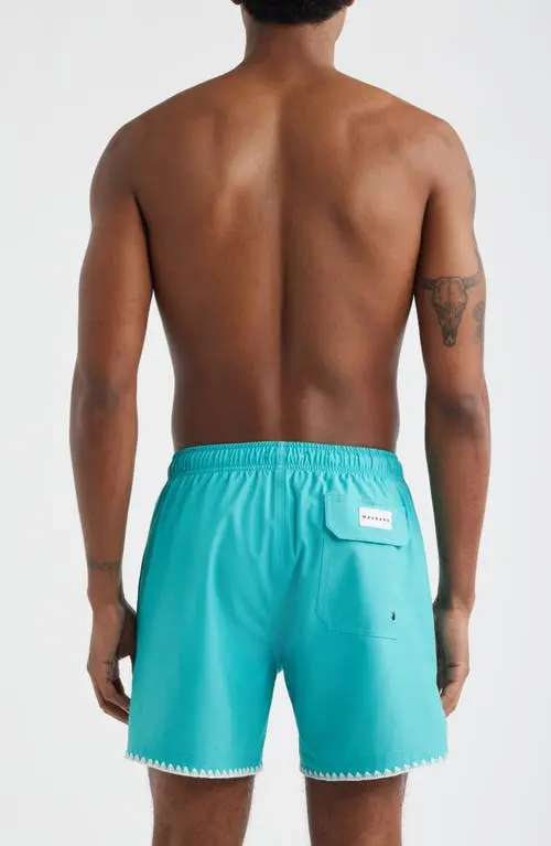 MAVRANS Stitched Waterproof Swim Trunks - Teal