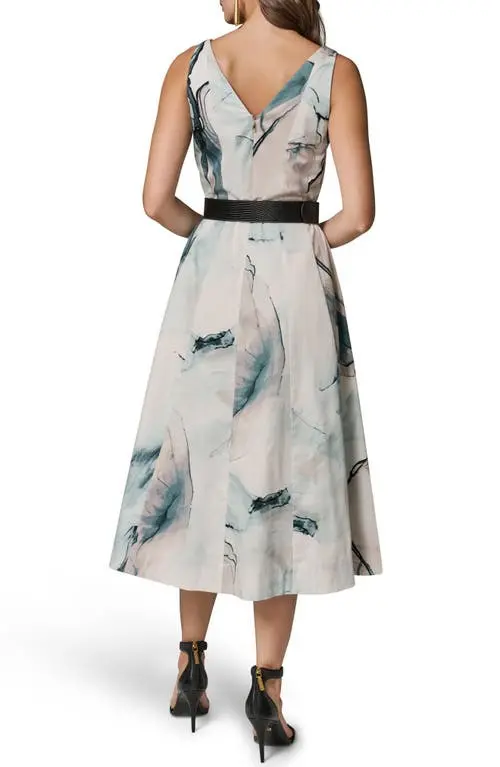 Donna Karan New York Belted A-line Midi Dress