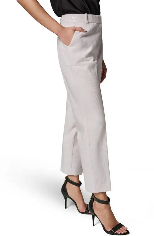 Donna Karan New York Sequin Floral Slim-fit Pants
