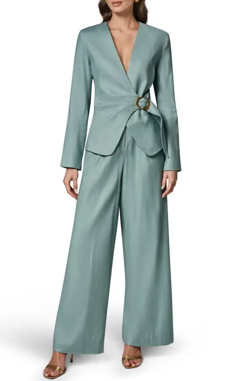 Donna Karan New York Linen-blend Wrap Jacket