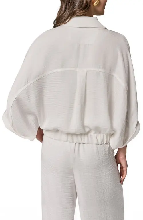 Donna Karan New York Dolman Sleeve Button-up Top - Cream