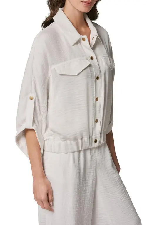 Donna Karan New York Dolman Sleeve Button-up Top - Cream