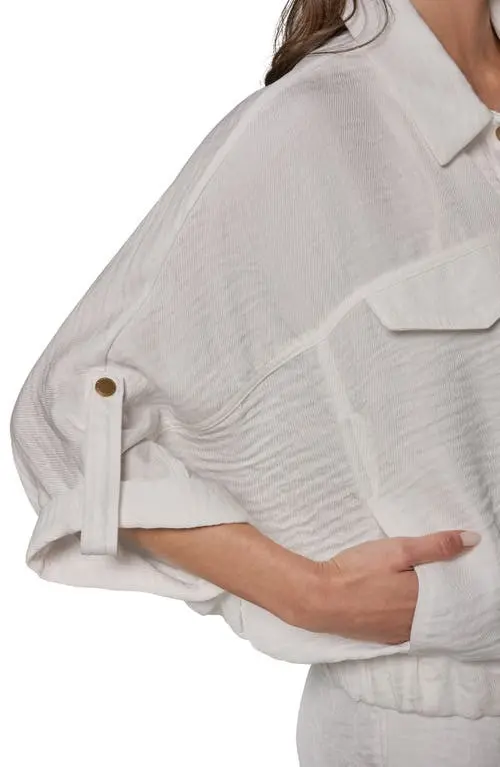 Donna Karan New York Dolman Sleeve Button-up Top - Cream
