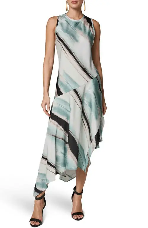 Donna Karan New York Sleeveless Asymmetric Hem Dress - Waterlily Multi