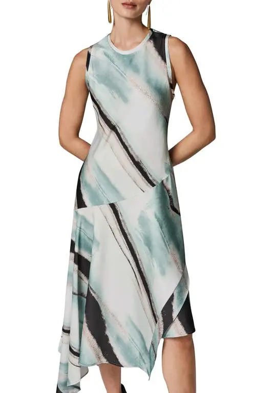 Donna Karan New York Sleeveless Asymmetric Hem Dress - Waterlily Multi