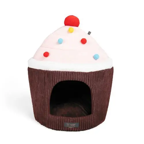 NANDOG PET GEAR Fun Collection Dog And Cat Bedcupcake Hut - Brown