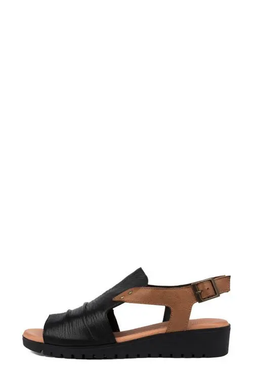 DJANGO AND JULIETTE Django & Juliette Madis Ankle Strap Wedge Sandals - Black/dark Tan