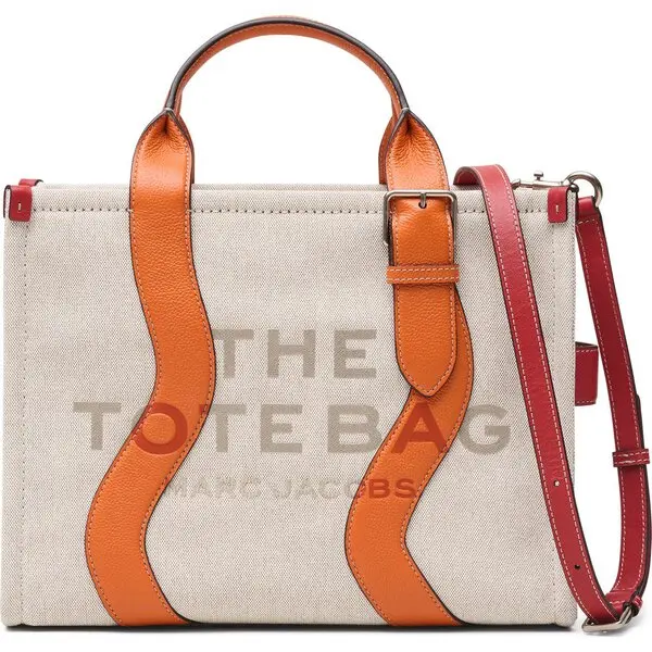 Marc Jacobs The Wavy Canvas Medium Tote - Beige/orange