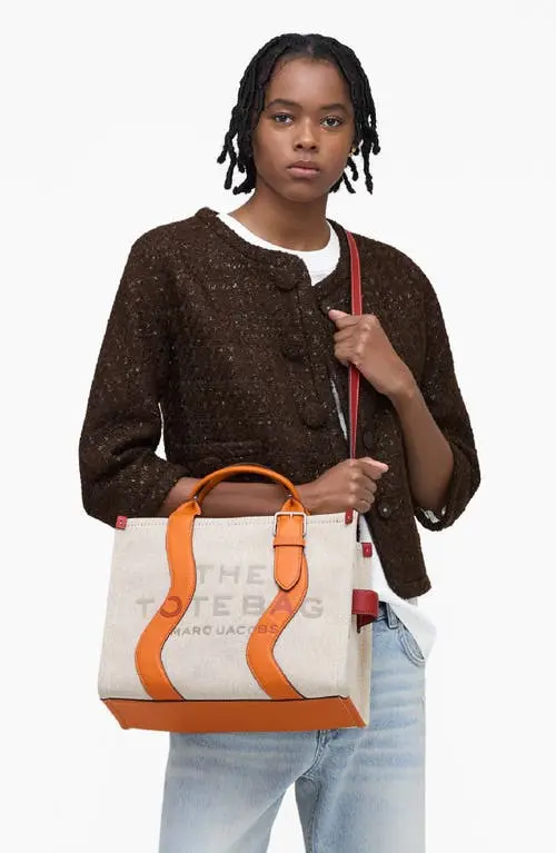 Marc Jacobs The Wavy Canvas Medium Tote - Beige/orange