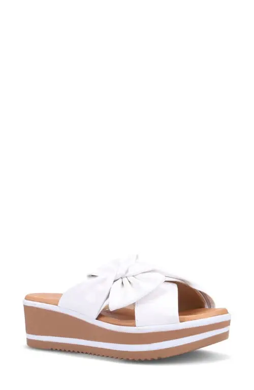 Ron White Paislee Platform Wedge Slide Sandal - White