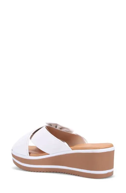 Ron White Paislee Platform Wedge Slide Sandal - White