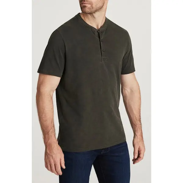34 Heritage Slub Cotton Short Sleeve Henley - Peat
