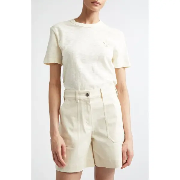 Moncler Logo Patch T-shirt - Pale Ivory