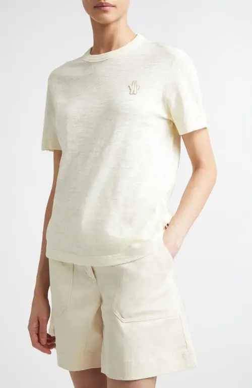 Moncler Logo Patch T-shirt - Pale Ivory