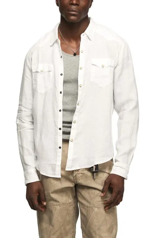 Lucky Brand Linen Snap-up Western Shirt