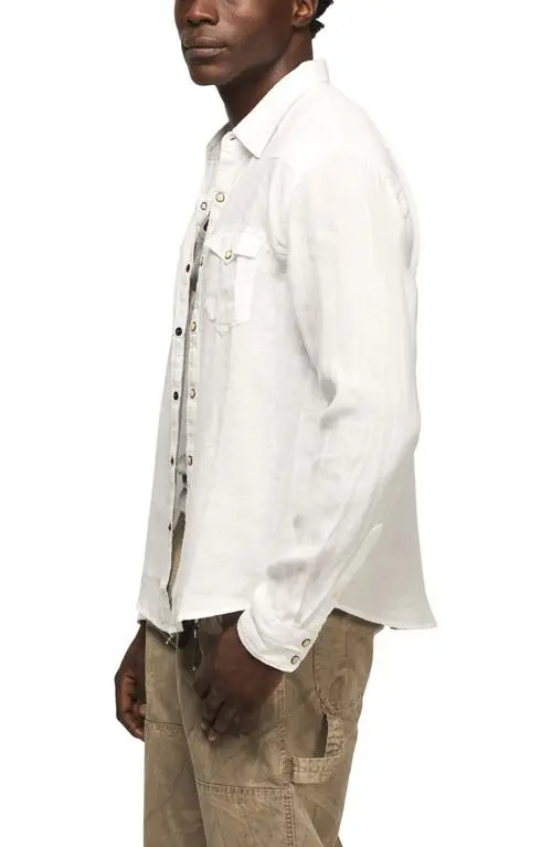 Lucky Brand Linen Snap-up Western Shirt