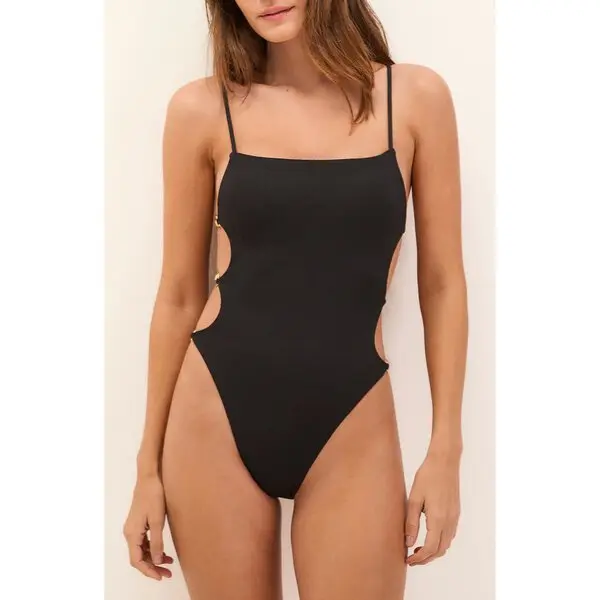 VIX PAULA HERMANNY Fernanda Nell One-piece Swimsuit - Black