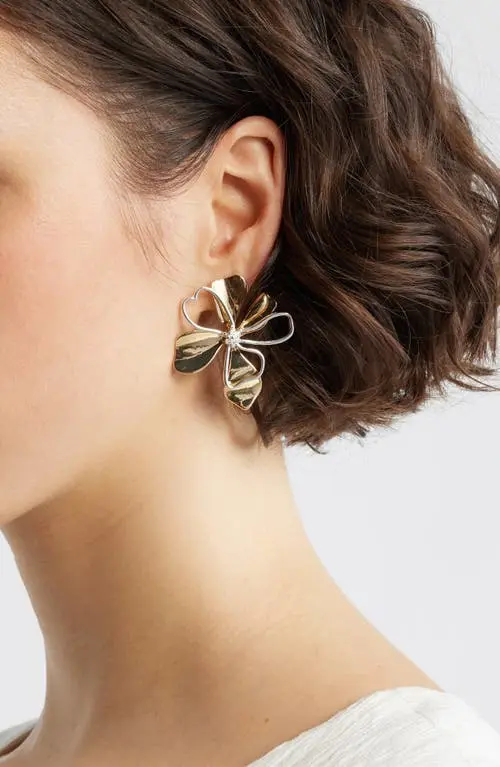 Nordstrom Crystal Center Open Petal Drop Earrings