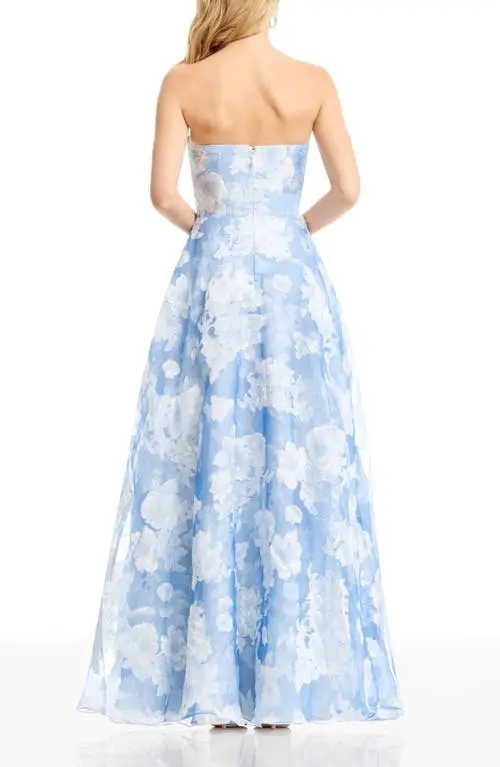 Dress The Population Floral Strapless A-line Gown