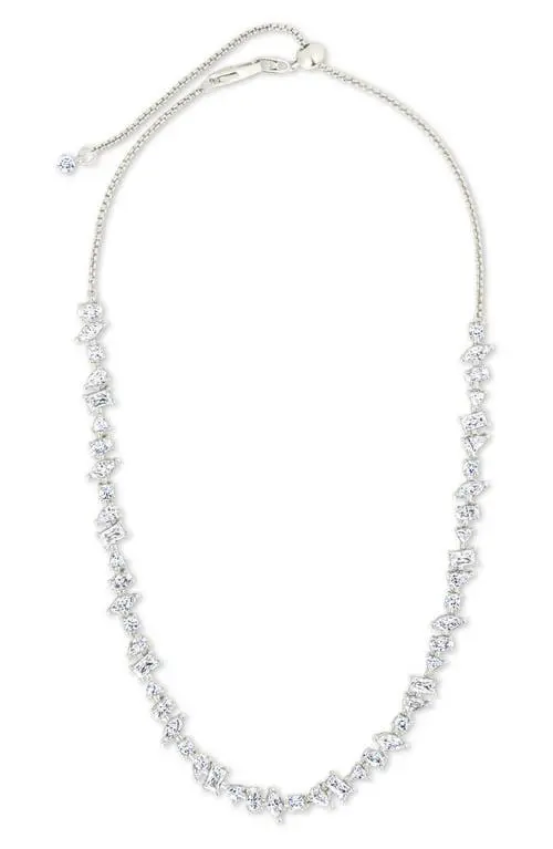 Sterling Forever Ellery Cubic Zirconia Tennis Necklace - Silver