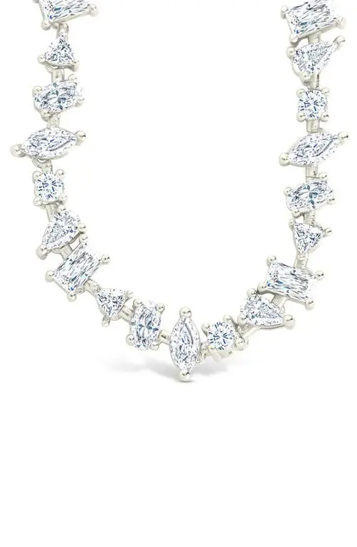 Sterling Forever Ellery Cubic Zirconia Tennis Necklace - Silver