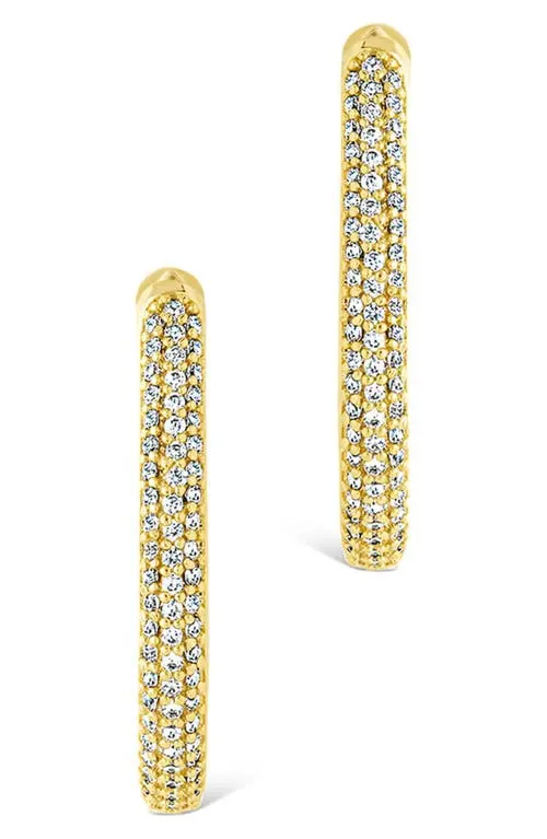 Sterling Forever Mallory Pavè Cubic Zirconia Hoop Earrings - Gold